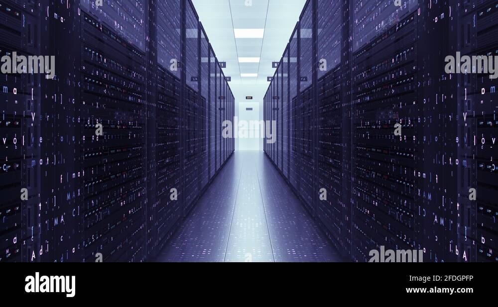 Modern Server Room Environment. Computer Racks All Around. Data Center ...