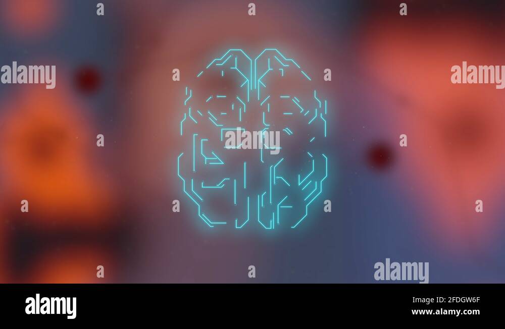 Human brain malfunction over firery dangerous background Stock Video ...