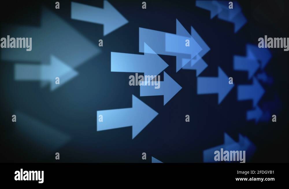 Animation of arrows in the same direction and a wandering star Stock ...