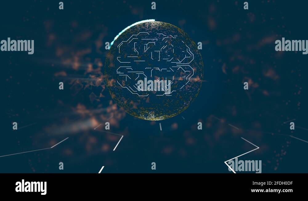 Human brain malfunction with glitch motion tecture around Stock Video ...