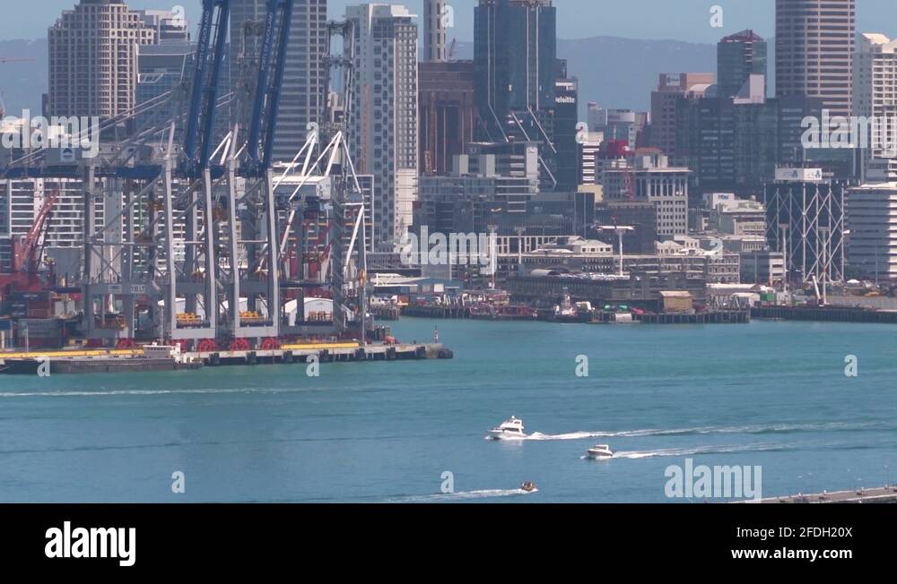 Downtown auckland with its high rise buildings Stock Videos & Footage ...