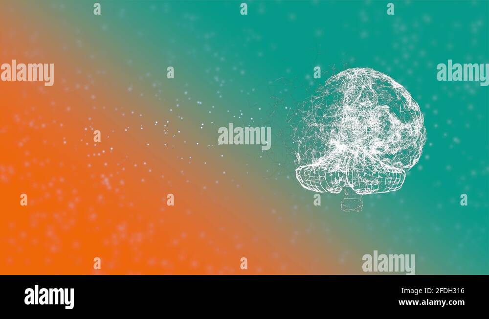 3D animation of brain neurons ruining, causing mental illness ...