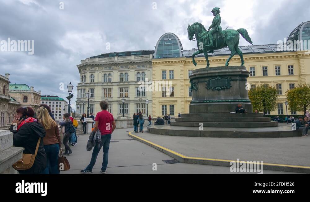 People Roaming Around The Famous Equestrian Statue Of Archduke Albrecht ... People Roaming Around The Famous Equestrian Statue Of Archduke Albrecht ...