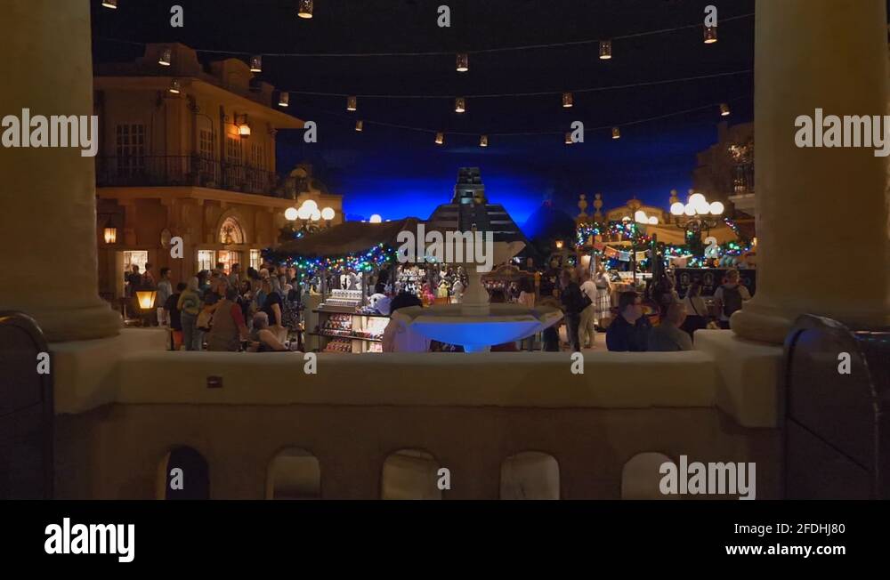Walking inside of the Mexico Pavilion at Epcot in Disney World Stock ...