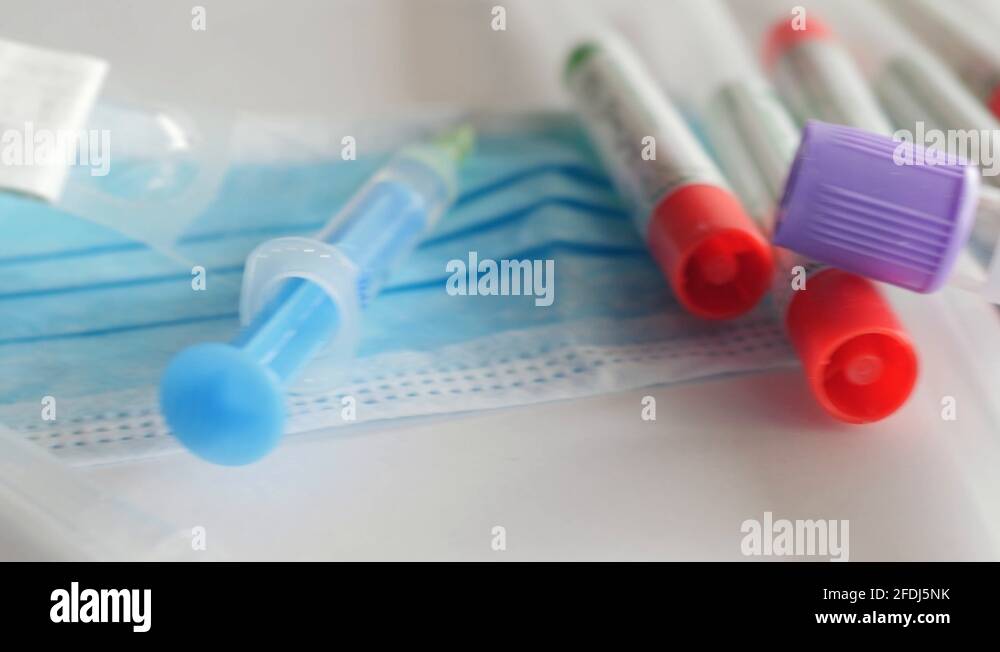 dolly shot, blood sample ampoule coronavirus, covid-19, positive test ...
