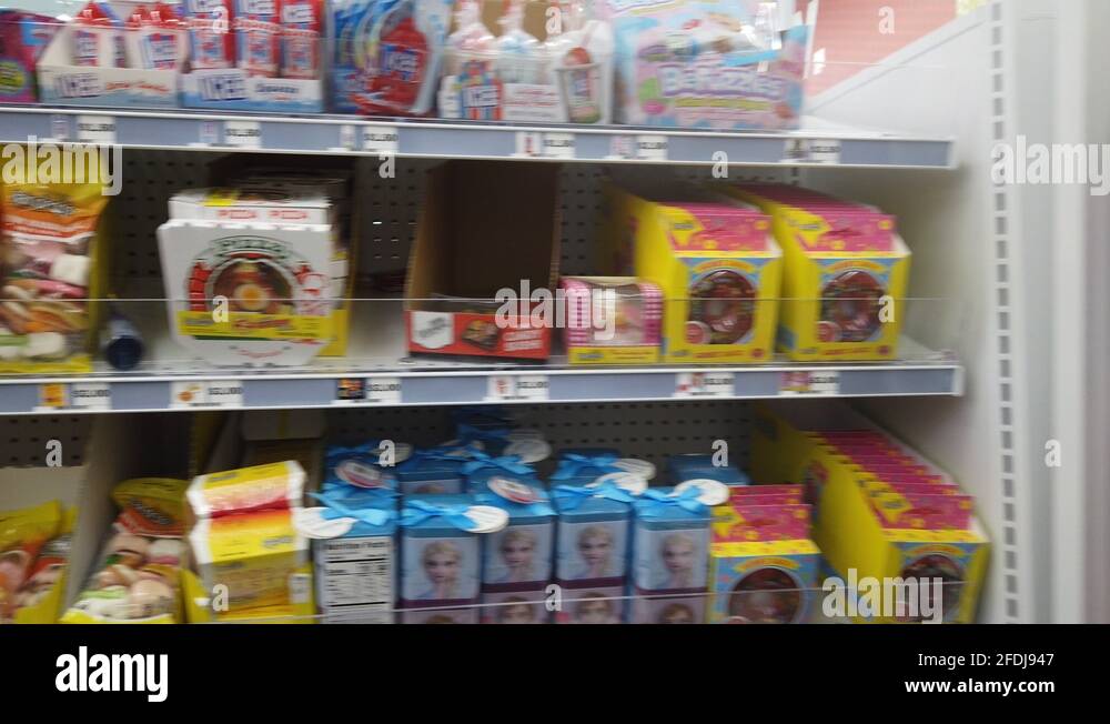 Candy Junk Food Chocolate Bars Right To Left Panorama Stock Video ...