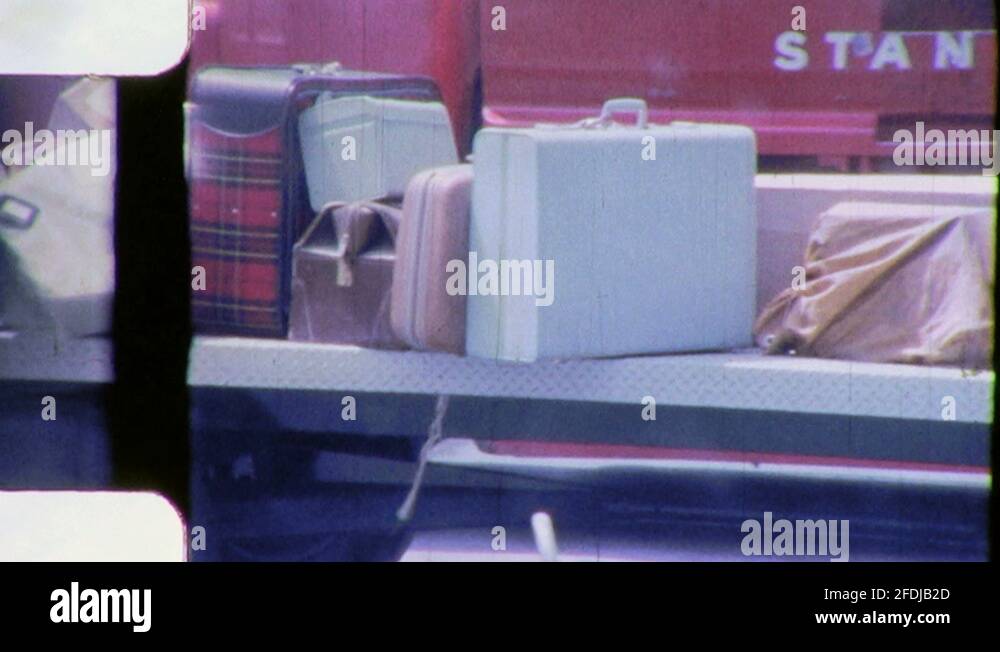 1960s BAGGAGE Cart Being Loaded on Airplane Airport Vintage 8mm Film ...