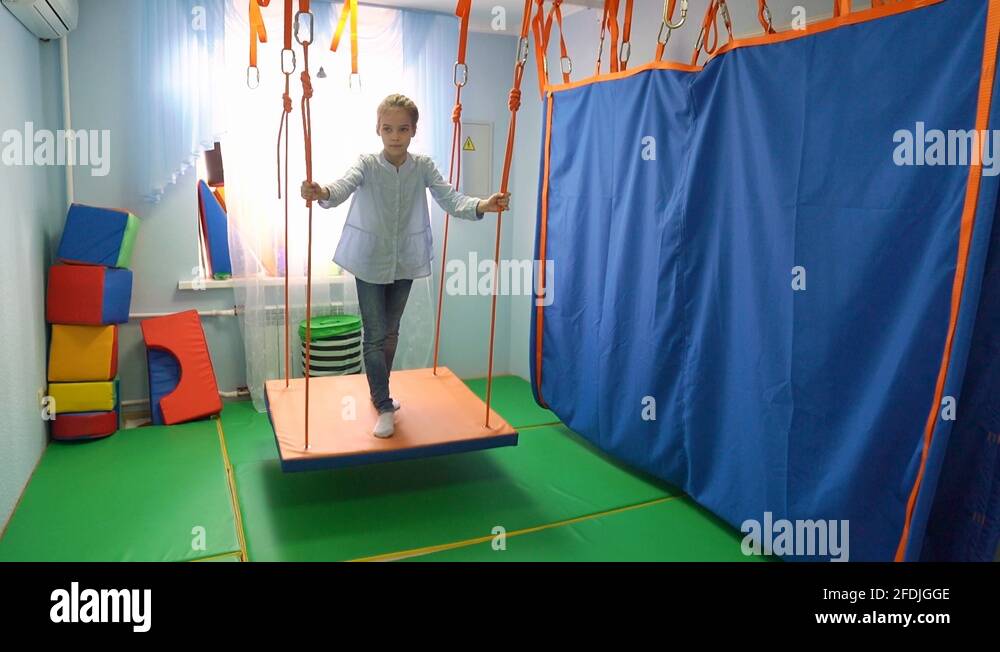 little girl on Platform sensory integration Stock Video Footage - Alamy