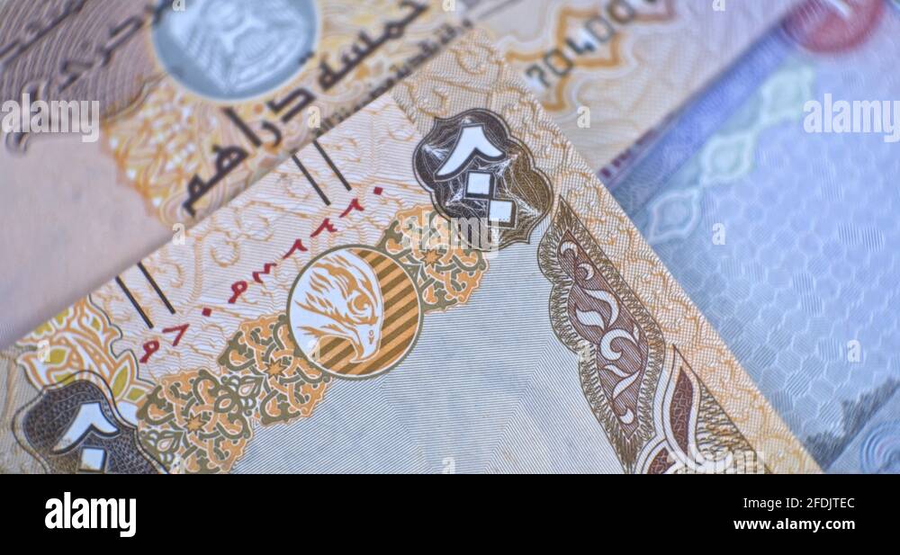 United Arab Emirates 200 dirham banknote, UAE Emirati money closeup ...
