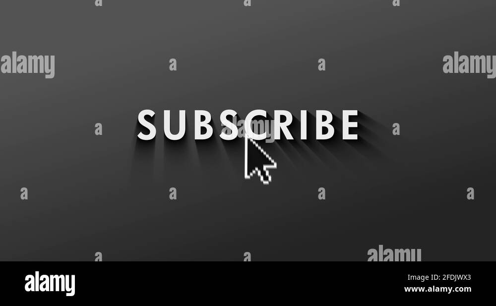 Subscribe button. Mouse pointer clicks Subscribe button and subscribes ... Subscribe button. Mouse pointer clicks Subscribe button and subscribes ...