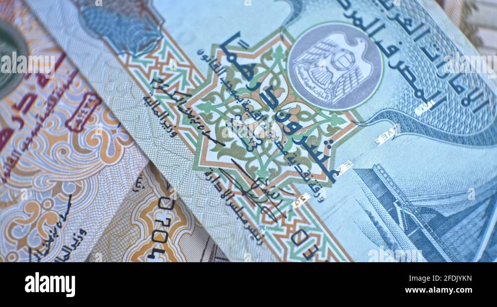 United Arab Emirates 20 dirham banknote, UAE Emirati money closeup ...