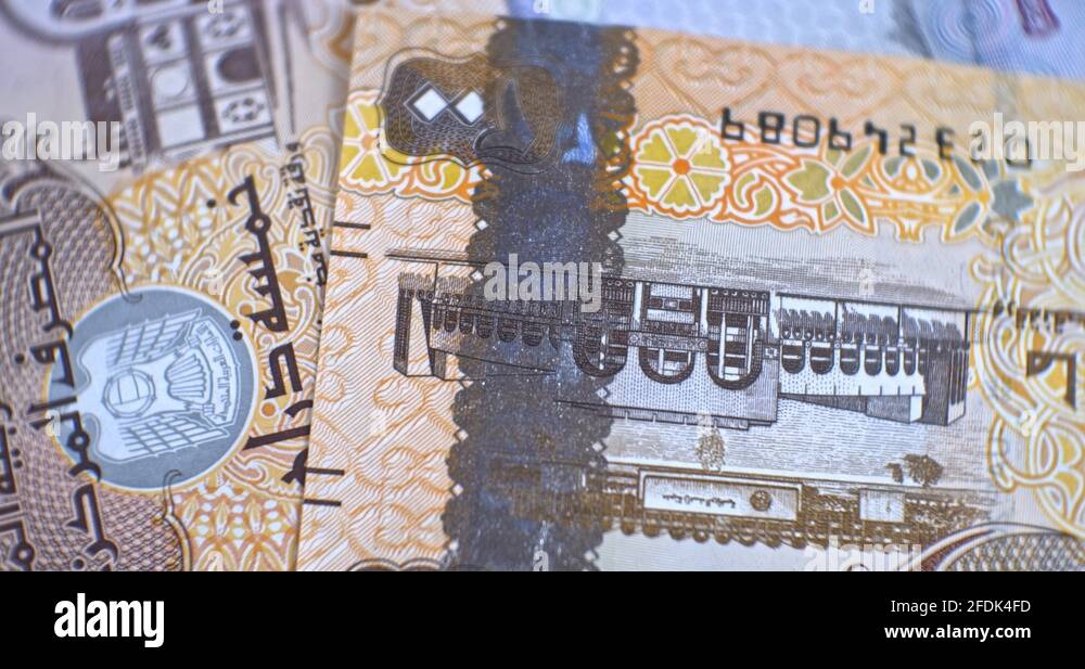 United Arab Emirates 200 dirham banknote, UAE Emirati money closeup ...