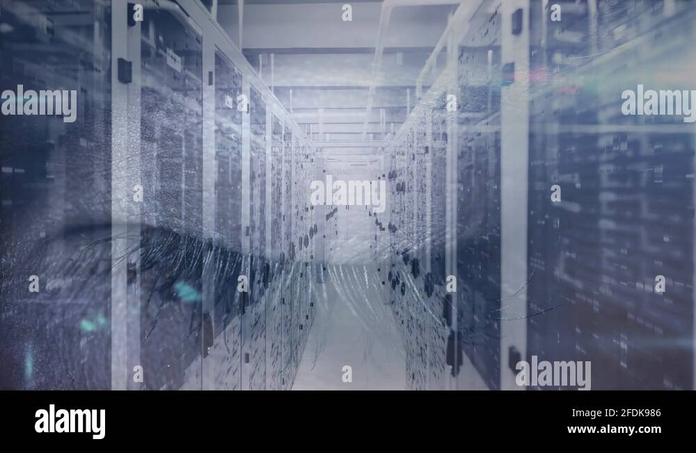 Animation of digital human eye in a server room Stock Video Footage - Alamy