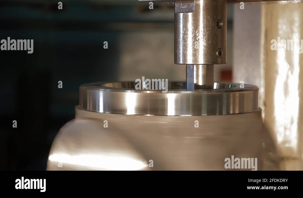 Metalworking milling machine. Produces metal detail in a factory ...