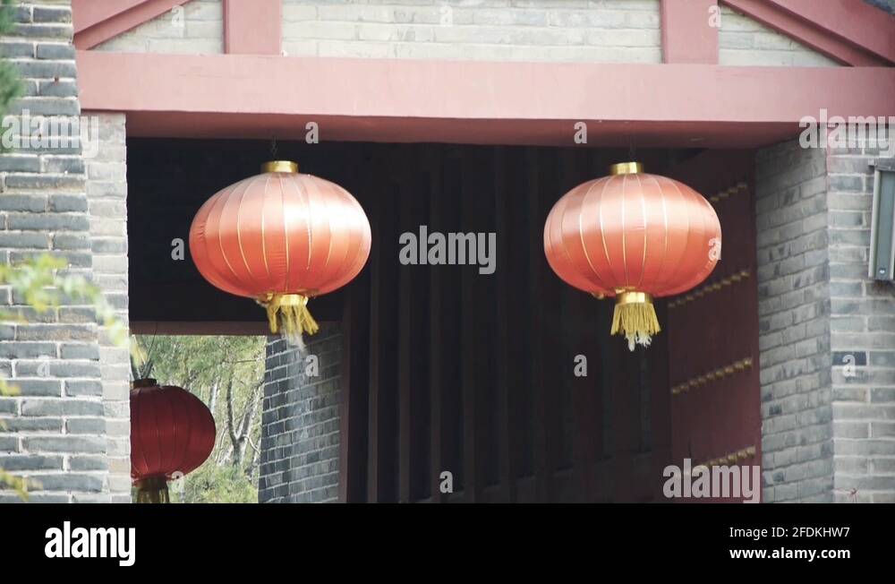 China lantern Chinese festivals & ancient city gate Stock Video Footage ...