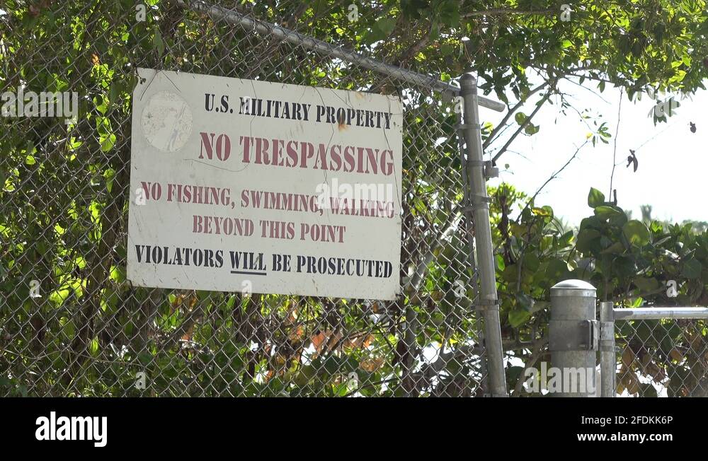 US Military Property No Trespassing sign 4k Stock Video Footage - Alamy