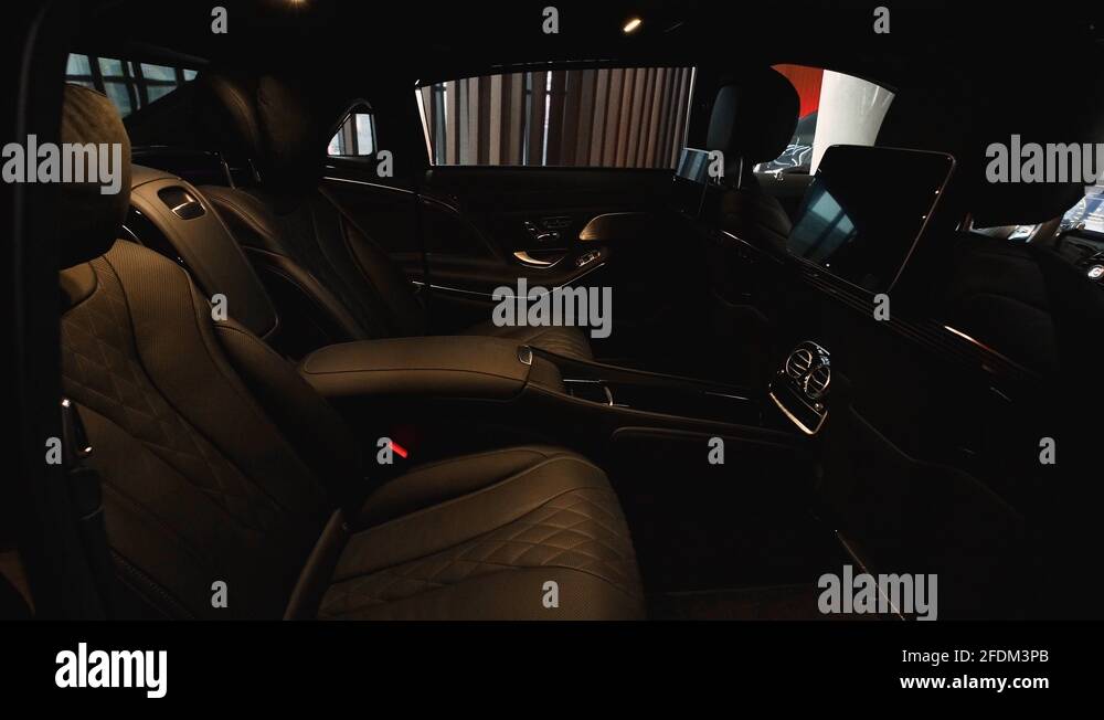Maybach rear seat. Maybach Motorenbau is a German car brand Stock Video ...