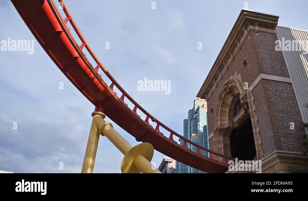 People enjoying Hollywood Rip Ride Rockit roller coaster Stock Video ...