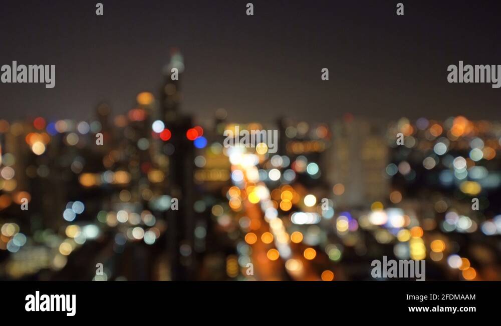 Bokeh background of skyscraper buildings in Bangkok city, Thailand with ...