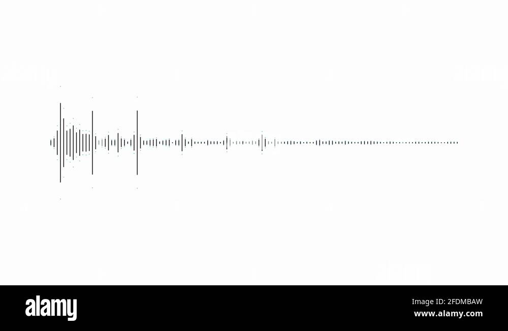 A simple black and white audio visualization effect; black soundwave on ...
