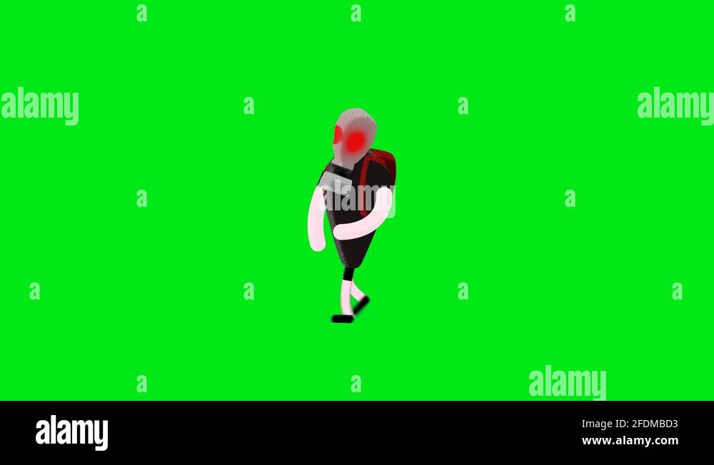 Gas mask animation green screen element. 4K looping motion graphic ...