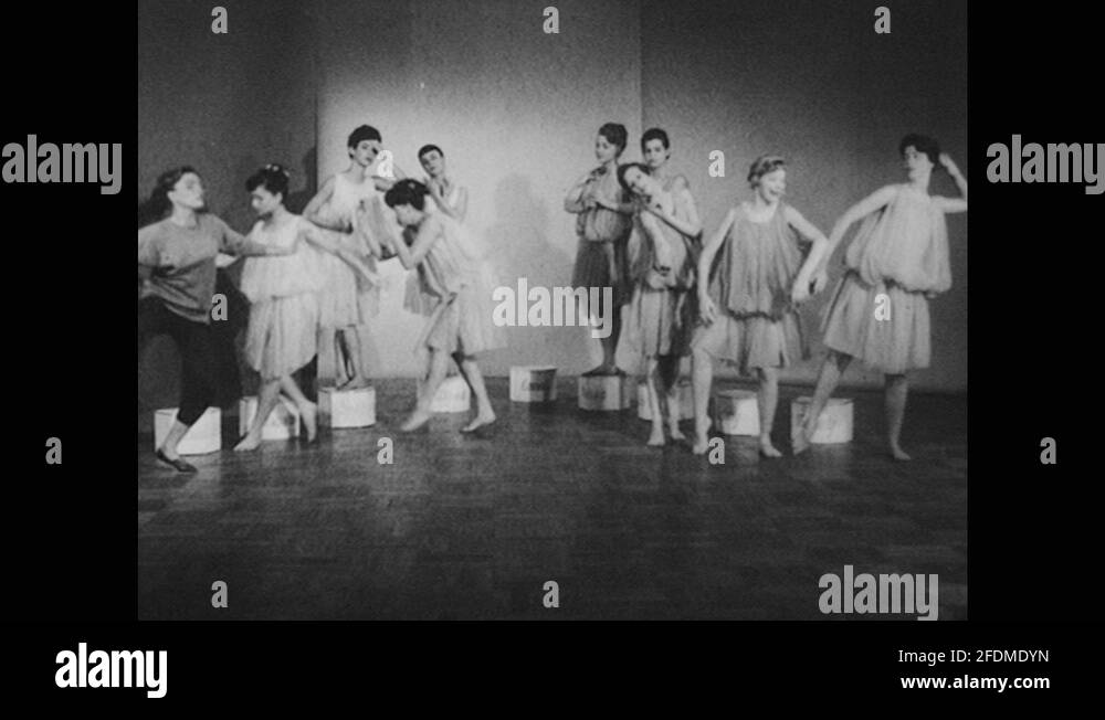 1950s: Group of girls dancing, form circle. Girls dancing Stock Video ...