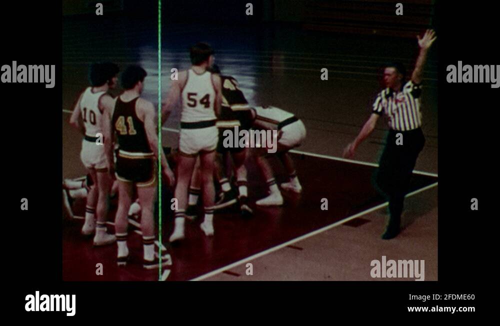 Basketball players and referee on court Stock Videos & Footage - HD and ...
