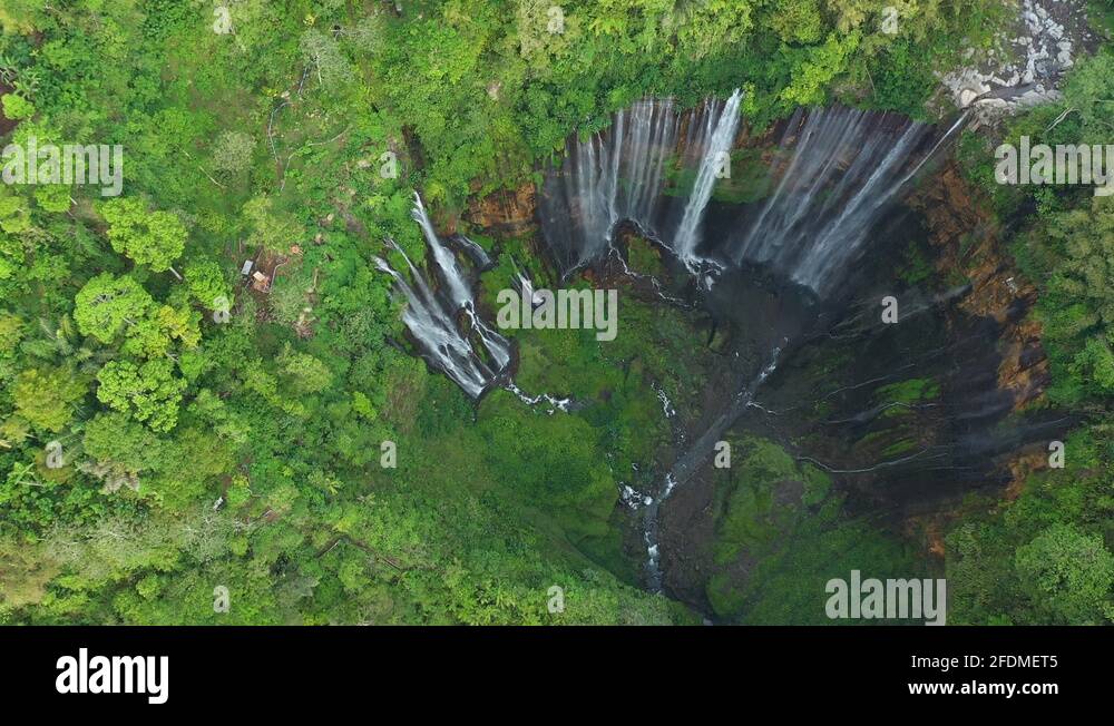 Aerial view of the Tumpak Sewu Waterfalls, East Java, Indonesia Stock ...