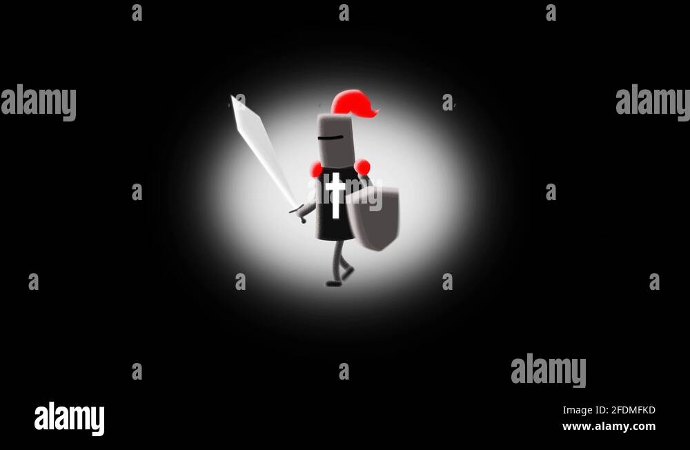 Medieval knight animation. 4K seamless looping walk cycle of a knight ...