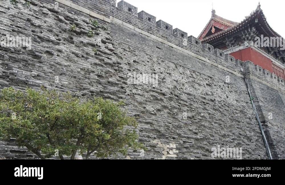 Ancient city Great Wall texture.Weathering of masonry Stock Video ...