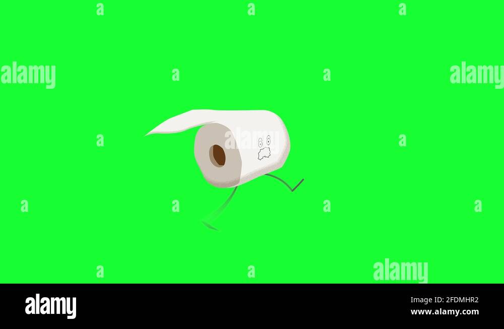 Toilet roll animation. 4K seamless satirical looping animation of a ...