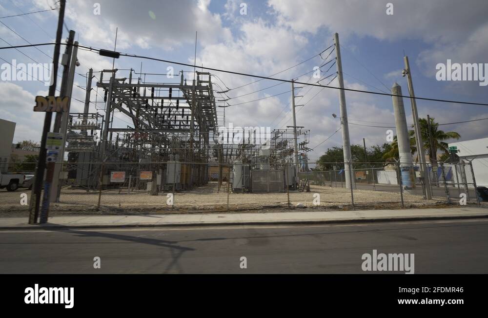 Electric Power relay station Miami Wynwood Stock Video Footage - Alamy