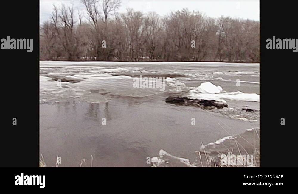 2000s: snow melt causes river to overflow, storm runoff flowing filled ...