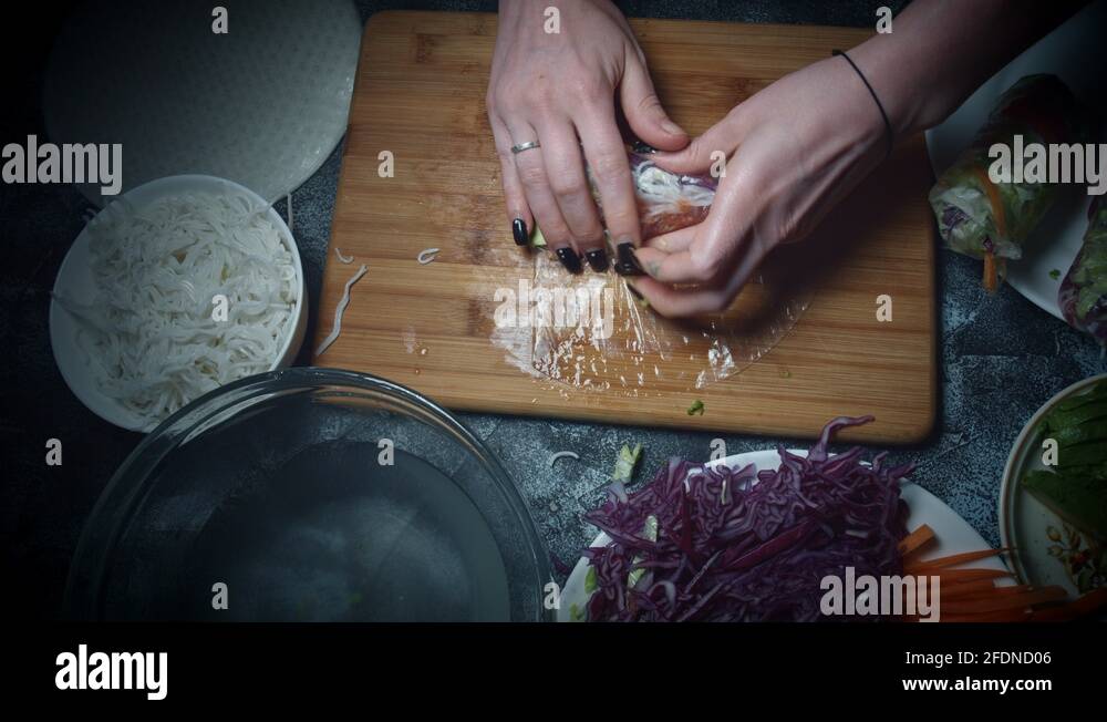 Vietnamese rice paper rolls Stock Videos & Footage - HD and 4K Video ...