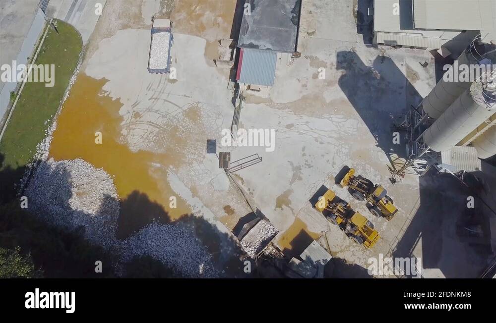 Lorry With Load Driving at The Construction site in Ipoh Top View ...
