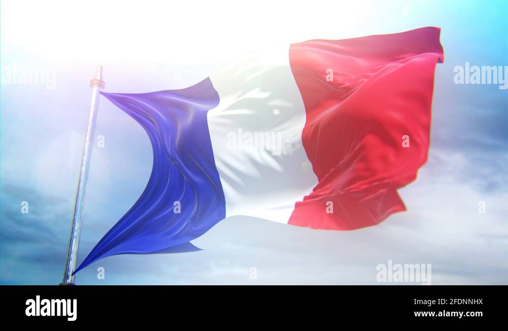 a 4K loop animated flag , France flag waving through the wind in slow Stock Video Footage - Alamy