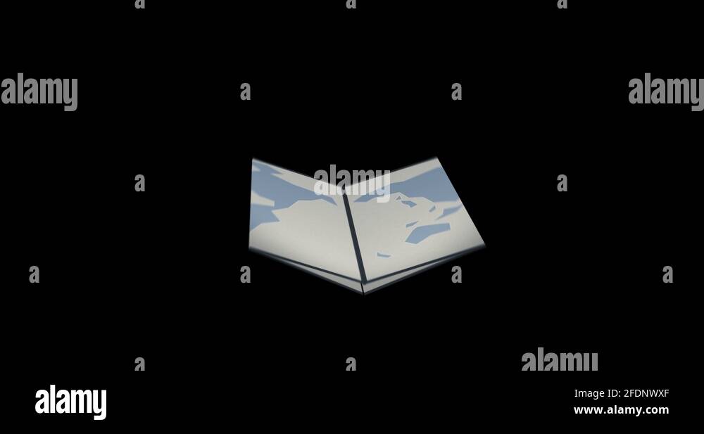 Foldable world map opens and vacation icons pop out. Folded digital map ...