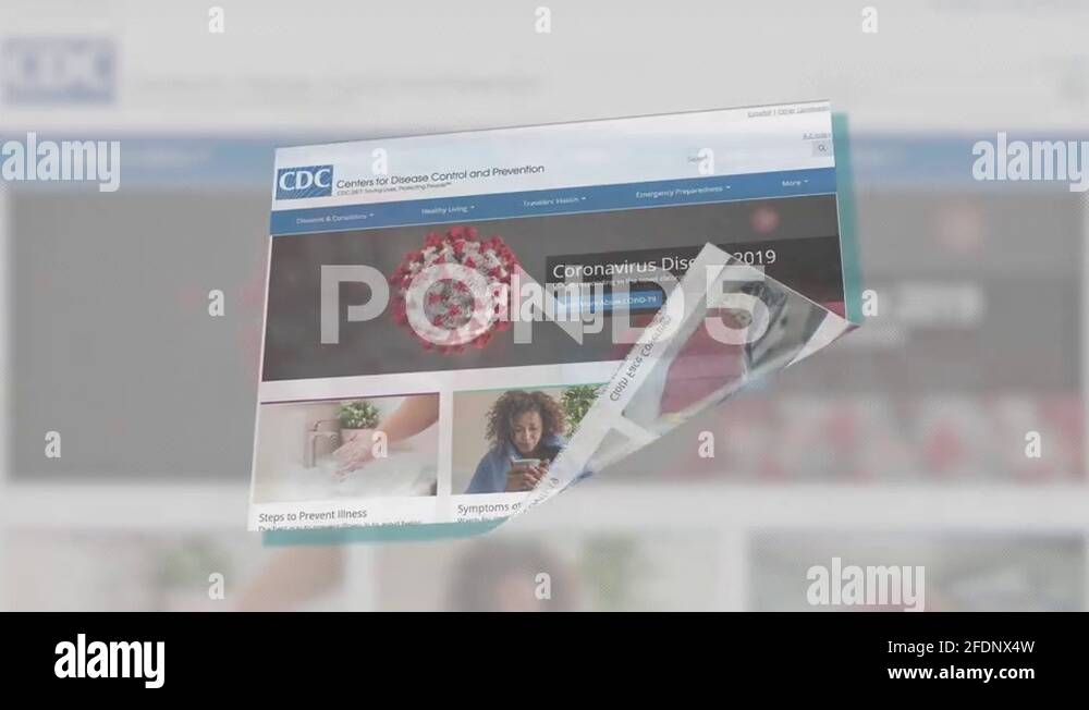 4K UHD CDC web homepage 3d curl zoom scroll with blur background ...