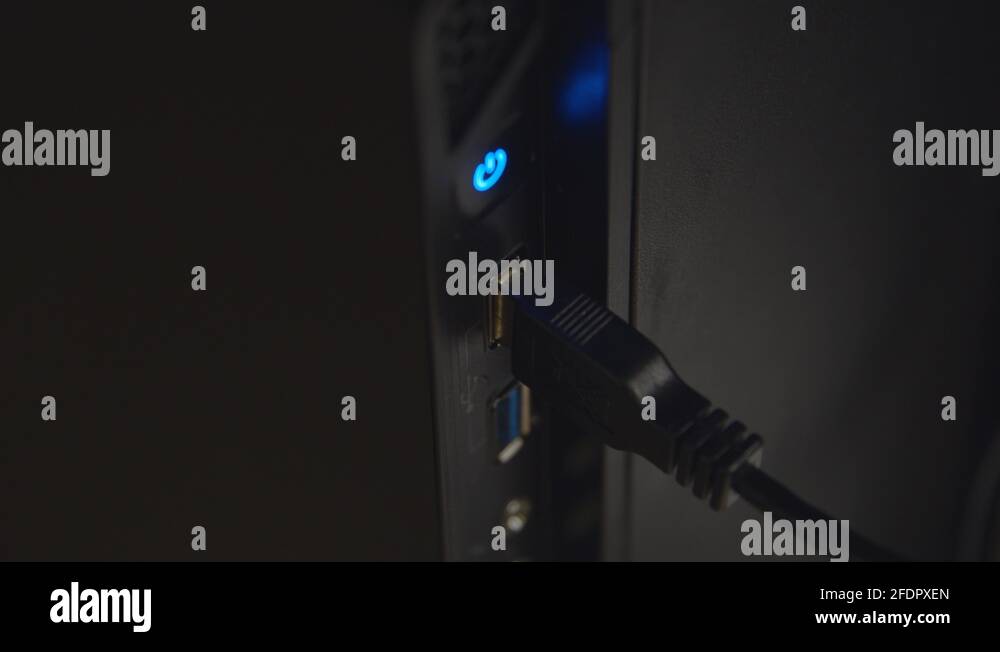 Ring and inserting a USB into a desktop computer Stock Video Footage ...