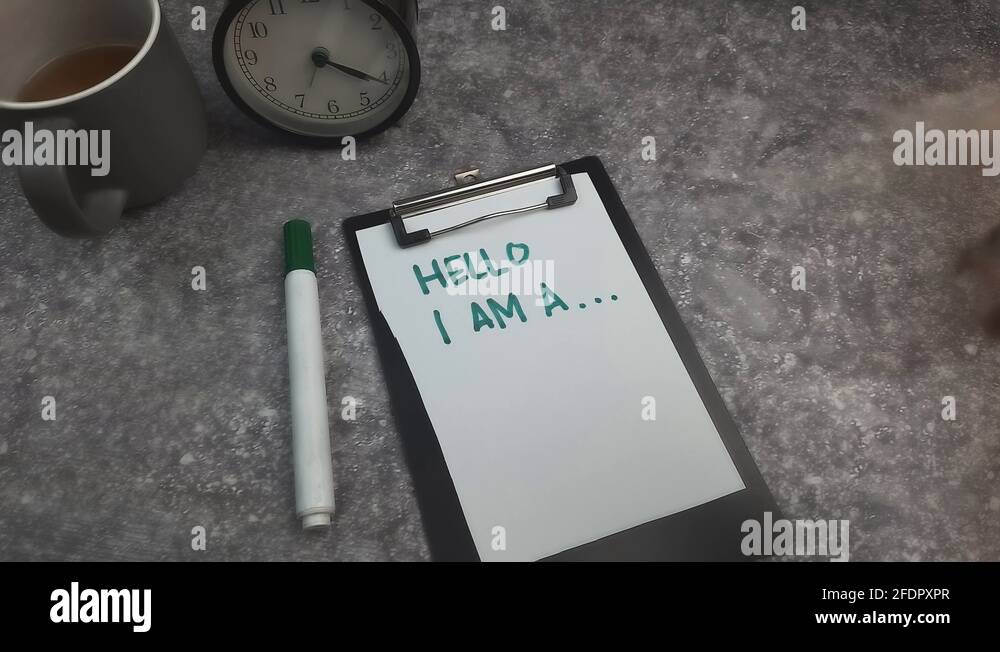 A young man writen Hello I Am a Beta Tester. 4k Resolution Stock Video ...