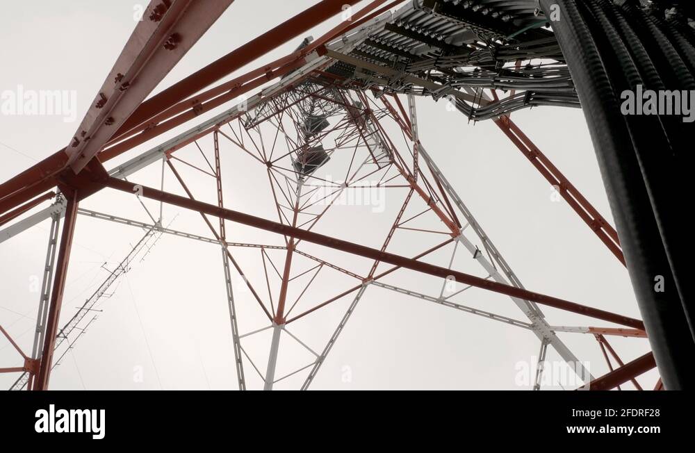 Under and rotation of Tower for telecommunications television broadcast ...