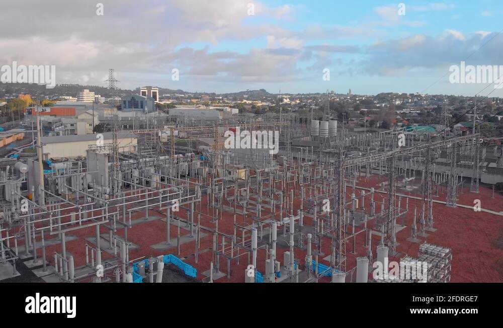 An electrical substation in Auckland, New Zealand Stock Video Footage ...