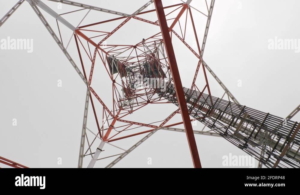 Under and rotation of Tower for telecommunications television broadcast ...