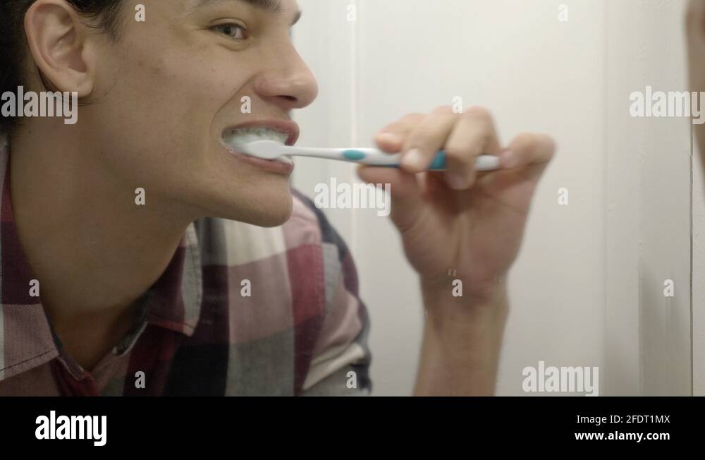 Proper brushing of teeth - close up Stock Video Footage - Alamy