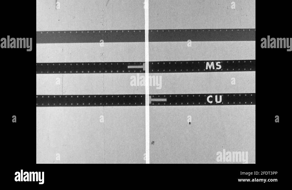 1950s: Audio tape, master shot and close up shot strips of film ...