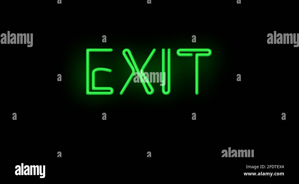 Exit green neon sign Stock Videos & Footage - HD and 4K Video Clips - Alamy