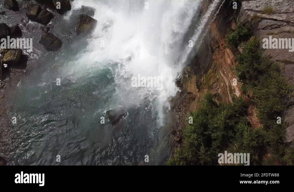 Laja Falls, Chile. Tilt Up Aerial View of Idyllic Waterfalls. Popular ...
