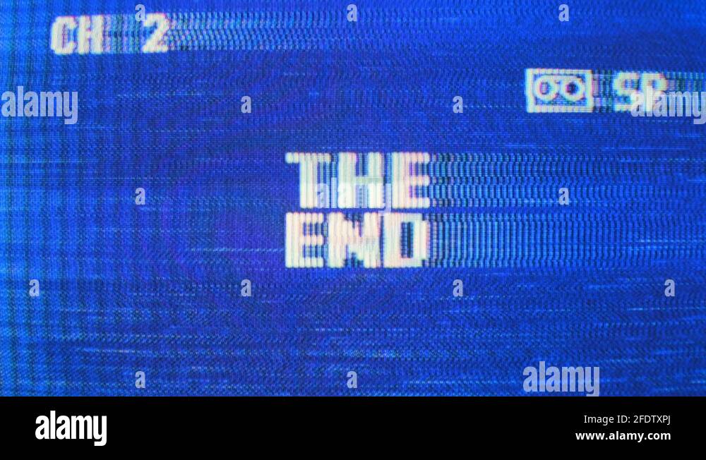 The End Text VHS Overlay Analogue Digital NoiseGlitch Distortion Effect ...