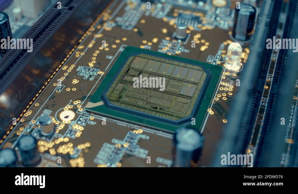 The internal structure of the main processor is lit at the time of ...