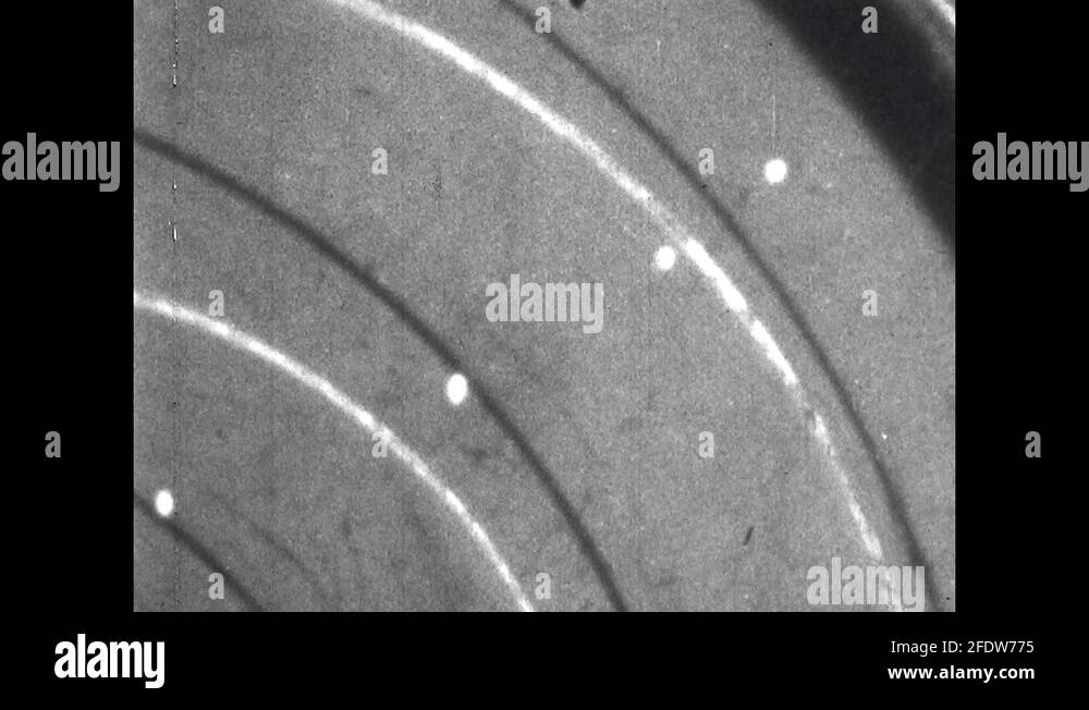 1960s: Blips moving on a radar screen. Test air traffic controller ...